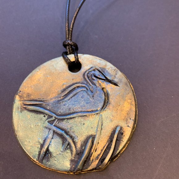 Ciana Jewels | Jewelry | Blue Heron Necklace Round Boho Style Pendant ...
